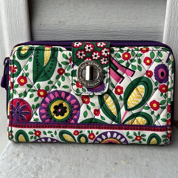Vera Bradley | Bags | Vera Bradley Zip Around Turn Lock Wallet | Poshmark